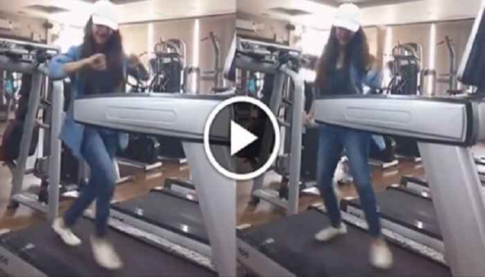 Dance on treadmill | ట్రెడ్‌మిల్‌పై టీనేజీ పిల్ల స్టెప్పులు ...
