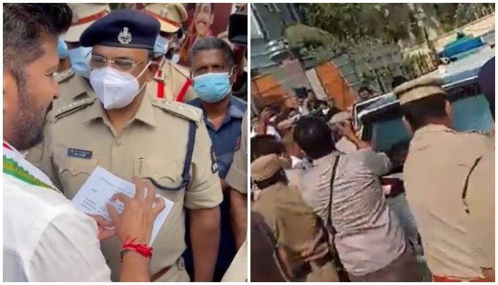 revanth reddy arrested as congress calls off protests on cm kcr ...