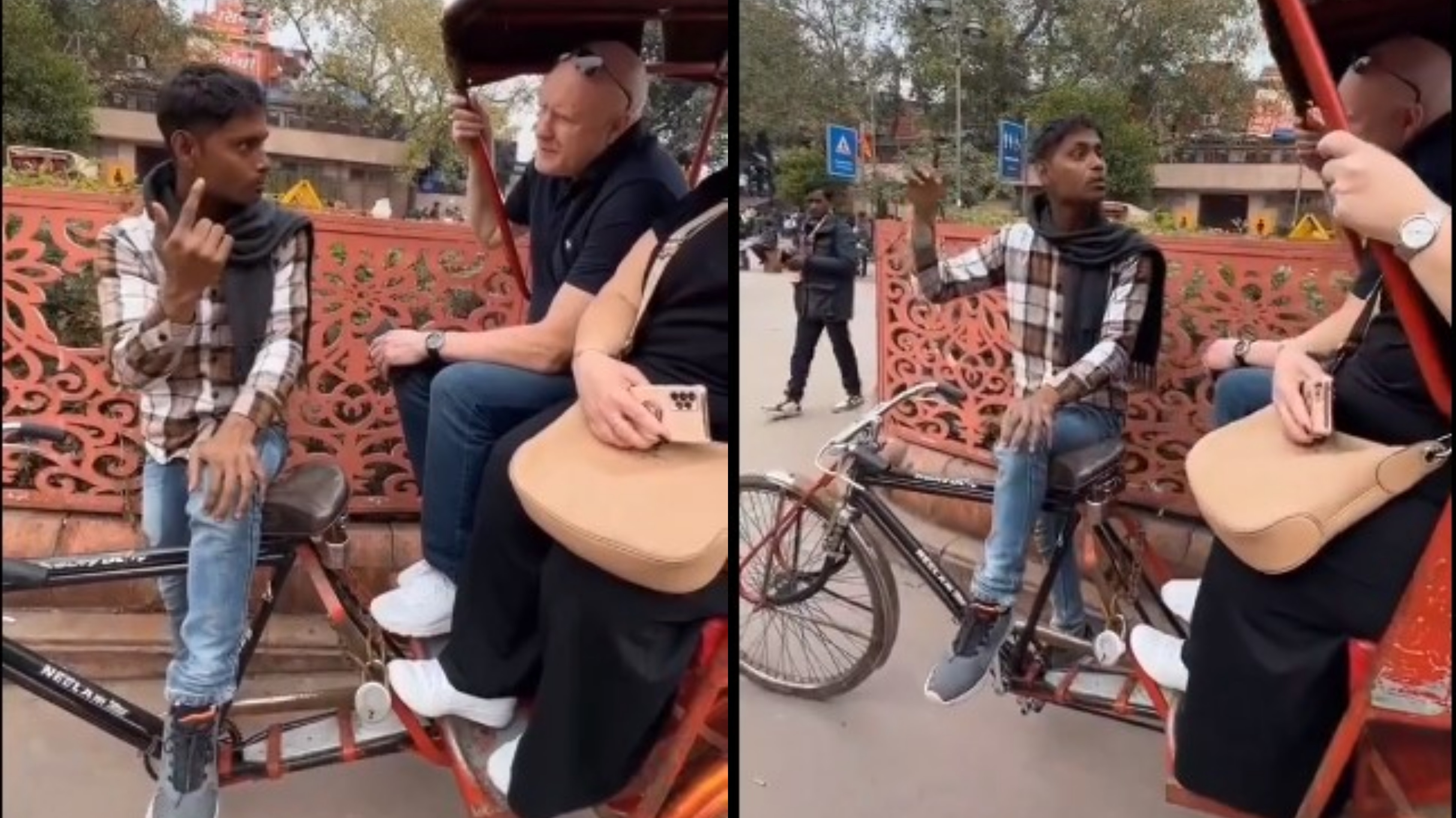 Delhi Rickshaw Wala Guides To Canada Tourists In English Language Video ...