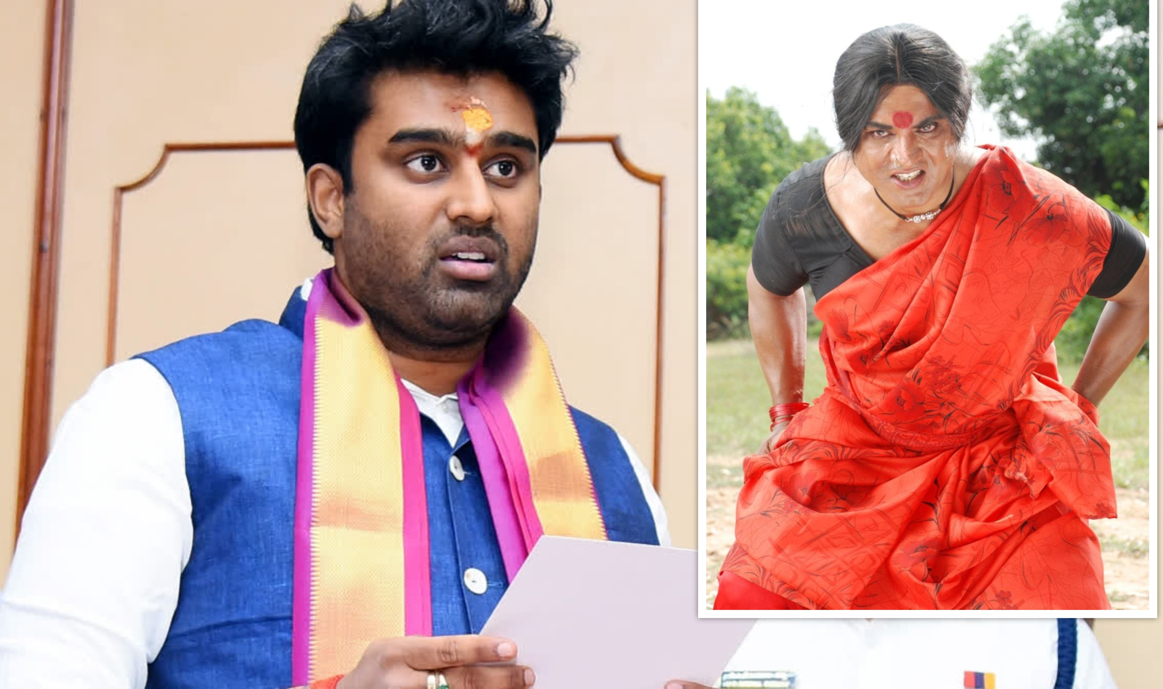 MLC Suraj Revanna Turns As Kanchana He Wears Saree And Bangles On ...