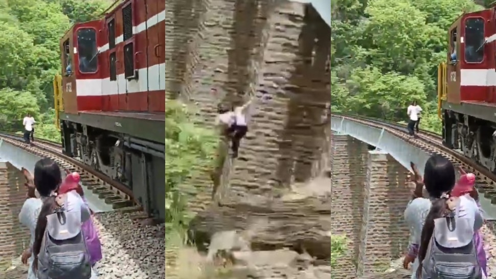 couple jumps from 90 feet rail bridge during photo shoot in rajasthan ...