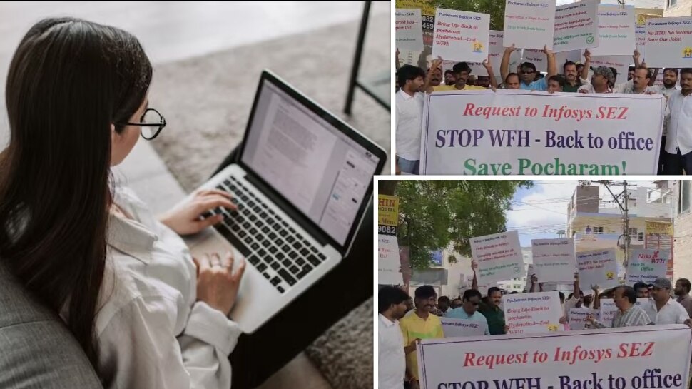 Local Businessmans Protest Against Work From Home At Hyderabad Pocharam ...