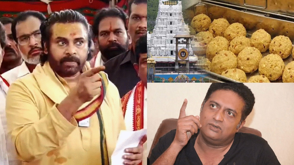 Pawan kalyan fires on ysrcp leaders and Prakash raj over tirupati laddu controversy row in ...