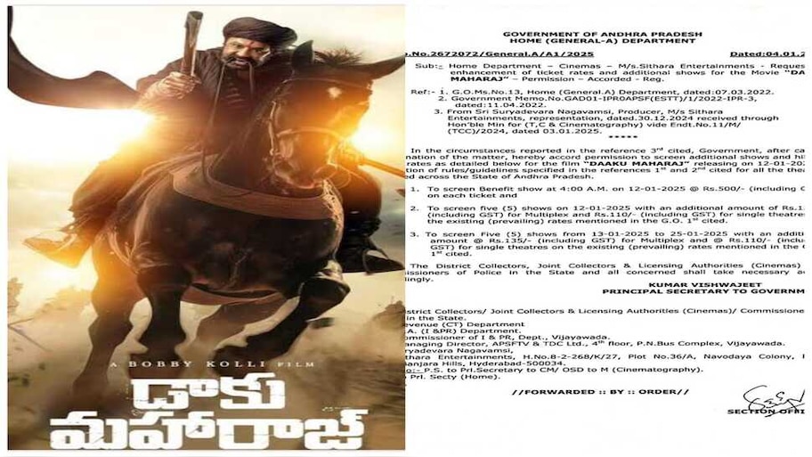 Balakrishna Daaku Maharaj Ticket Hike Special Benefit Shows Approved in ...