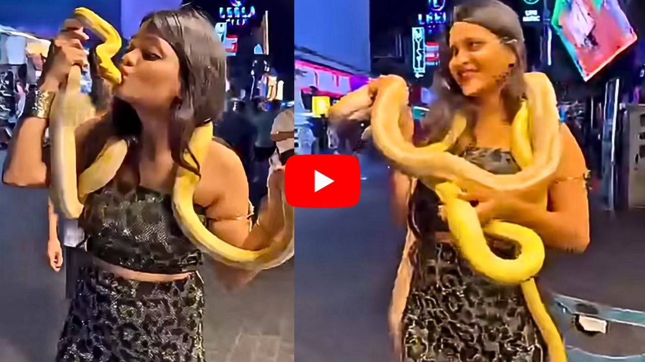 Young Woman Dancing While Holding Snakes Video | Snakes Video: రెండు ...