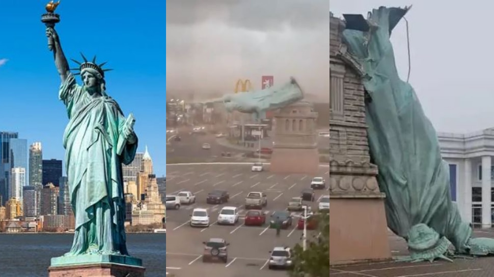 79 foot statue of liberty collapses in southern brazil video viral pa ...