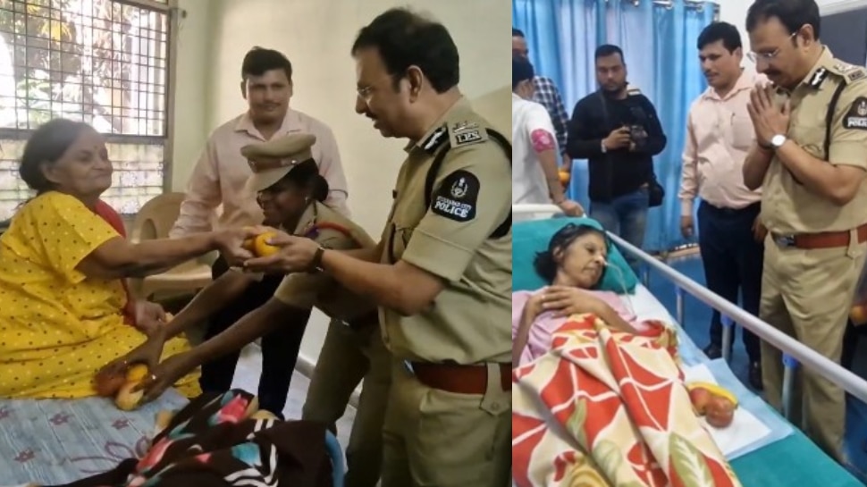 Cp Sajjanar visits hyderabad old age home and meet with actress pavala ...