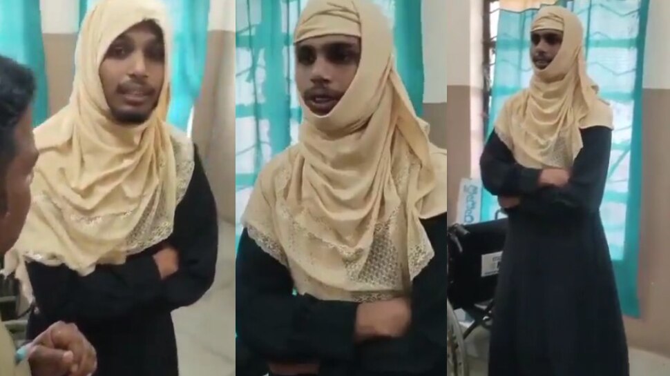 A man wearing burqa spotted in korutla bus stand jagtial video viral pa ...