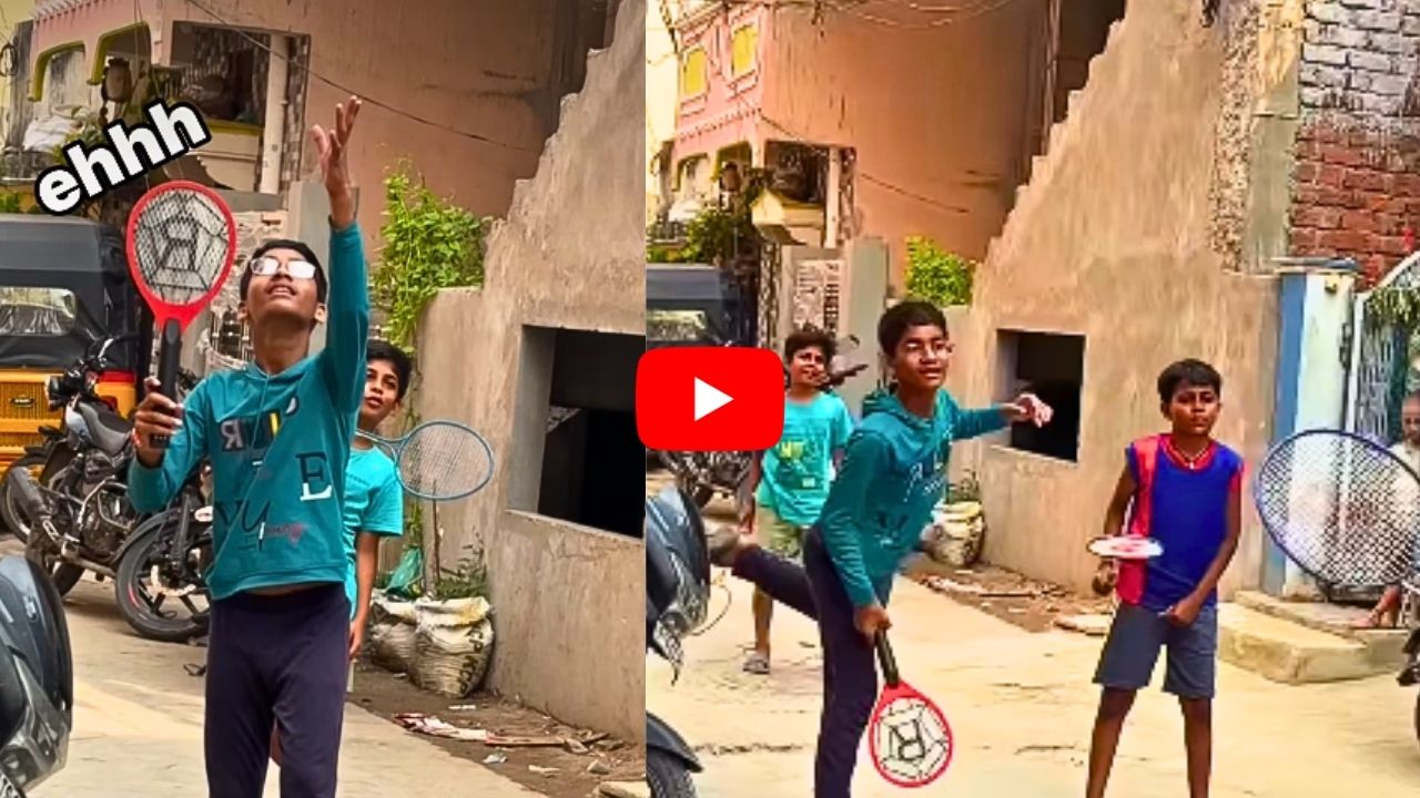 Young Boy Plays Badminton With Mosquito Bat Viral Video | దోమల బ్యాట్ ...