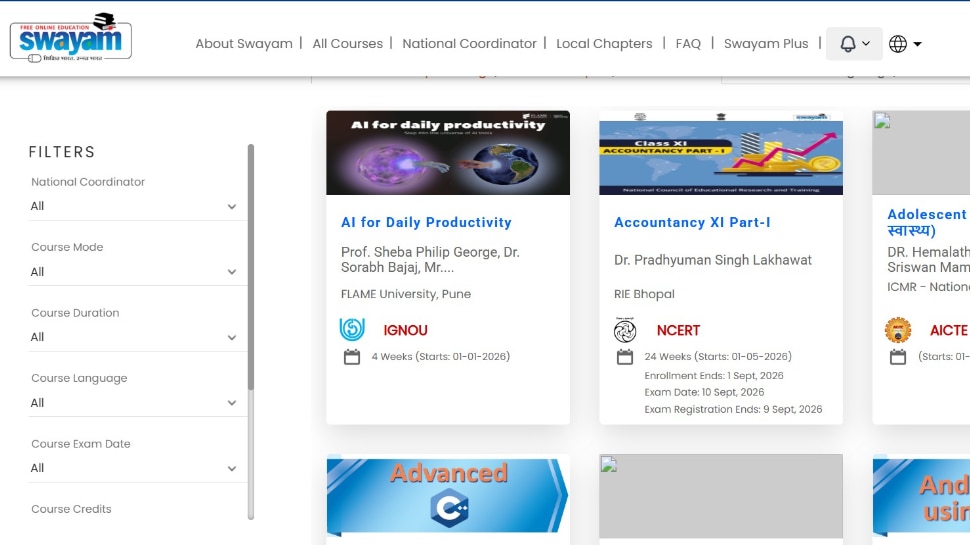 NCERT Free Online Courses for Inter Students Register Now on SWAYAM ...