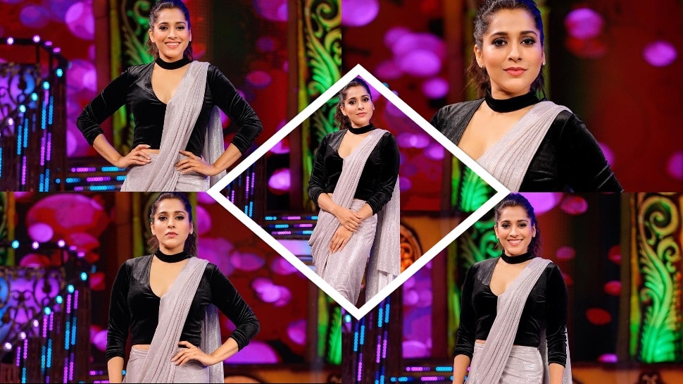 Anchor Rashmi Gautam Latest Saree Pics beautiful stills in Sri Devi ...