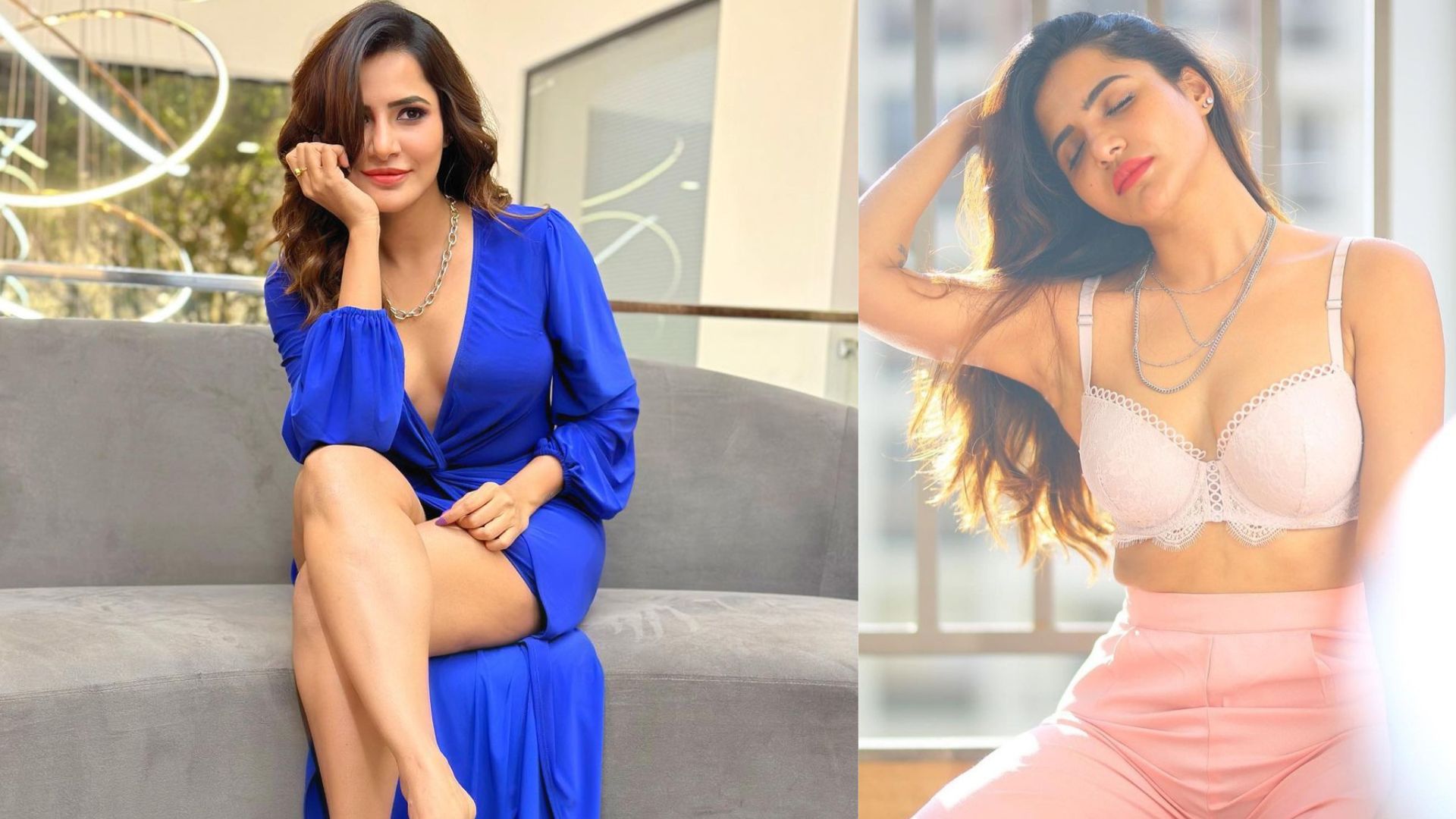 Bigg Boss Telugu Fame Ashu Reddy shares Cleavage and Thigh Pictures in Short Blue Dress | Ashu ...