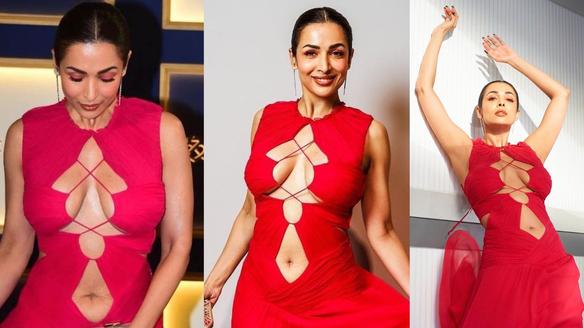 Bollywood Hot Actress Malaika Arora Hot Navel Pictures in Red Dress Shakes Internet | Malaika ...