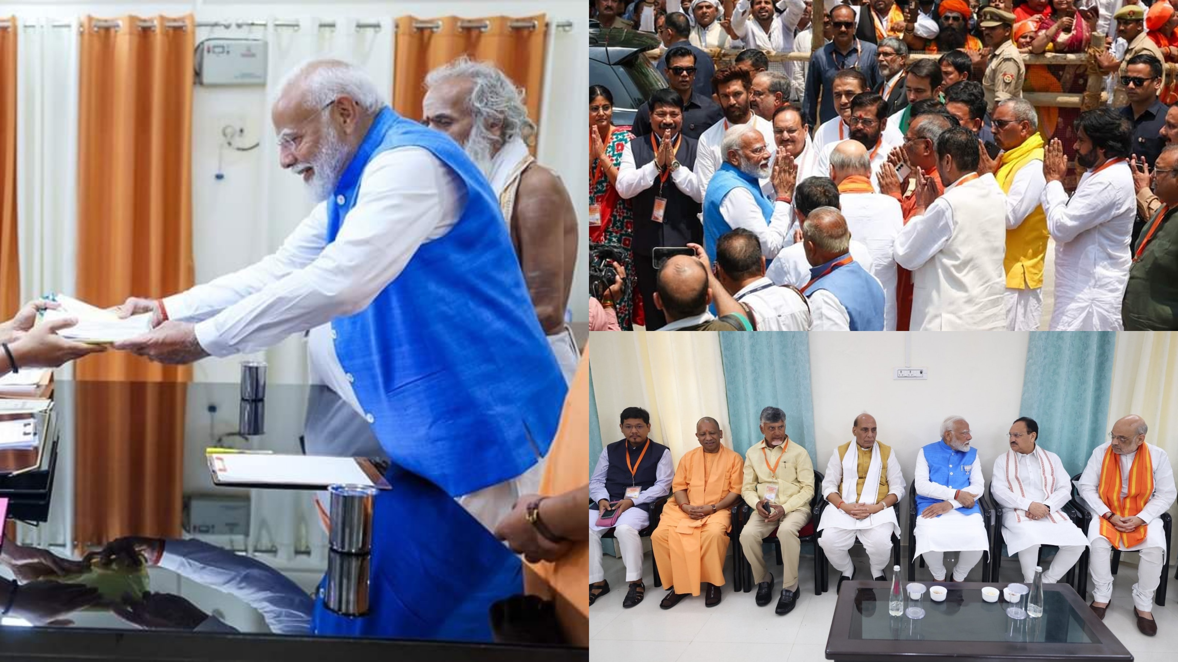 Narendra Modi Filed Nomination From Varanasi Lok Sabha Seat NDA Leaders Arrival Rv | Narendra ...