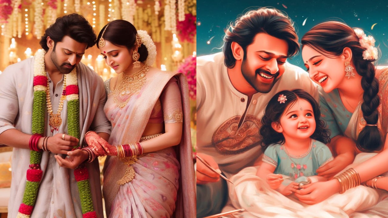 Prabhas and Anushka Become Parents For Three Kids AI Family Photos Take ...