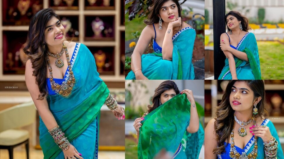 jabardasth Beauty Rithu Chowdary Shares tempting poses Pics in Saree ...