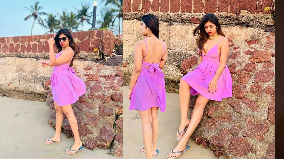 TV Actress Rithu Chowdary Latest Pink Colour Short Gown Photos Shares ...