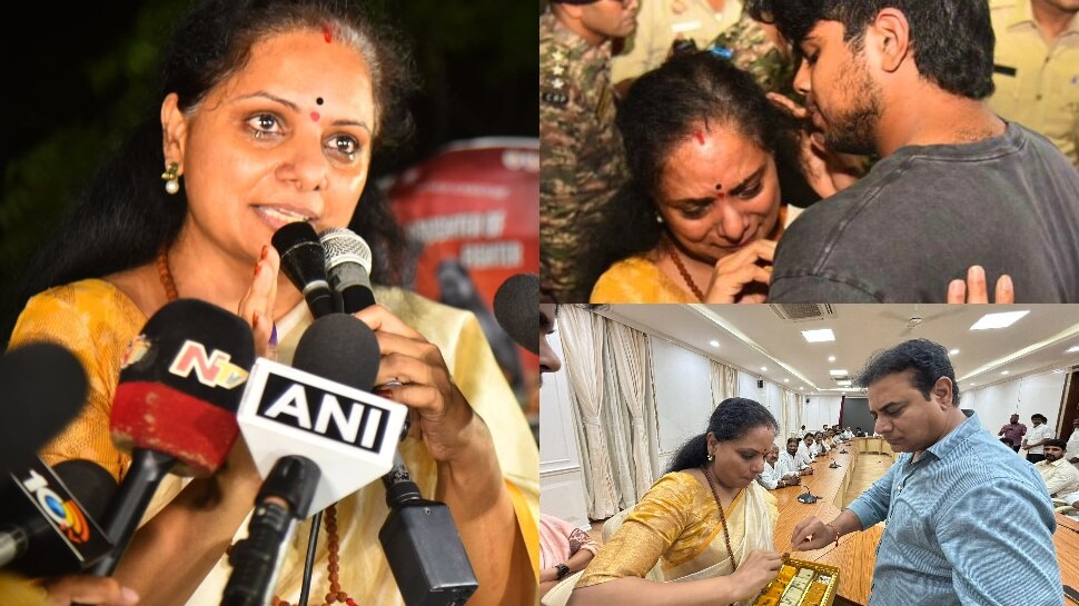 MLC K Kavitha Emotional And More Powerful After Release From Prison Photos Goes To Viral Rv ...