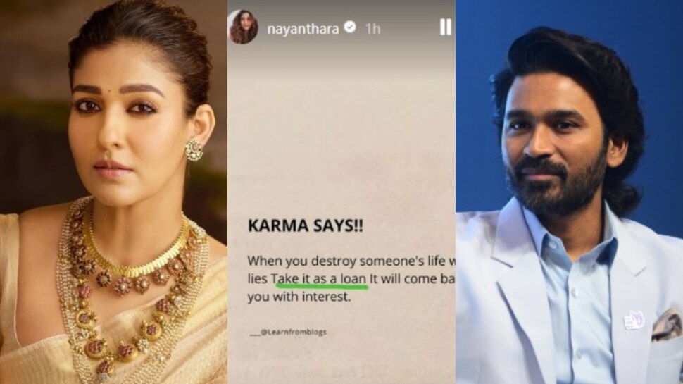 karma come back nayanthara instagram post strong counter to hero Dhanush divorce rumours goes ...