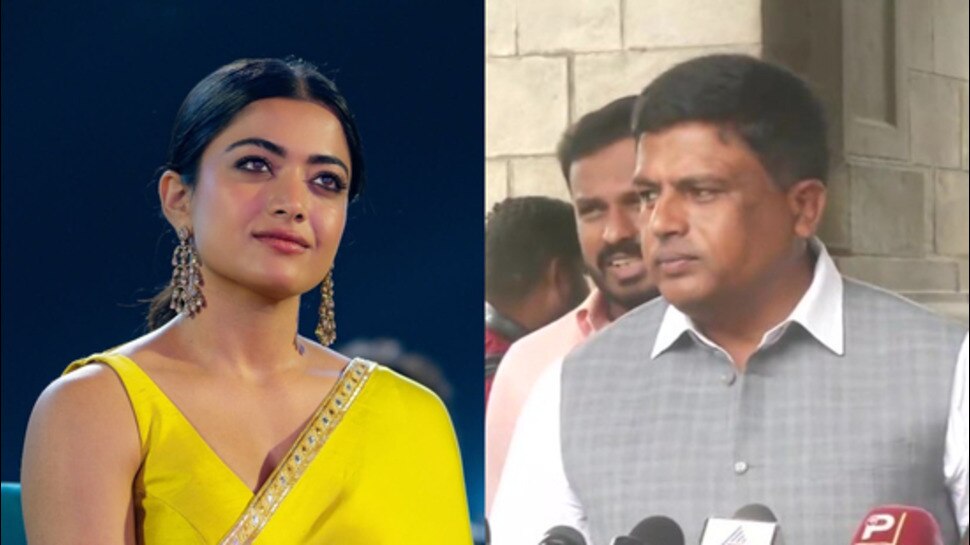 Must be taught lesson Karnataka Congress mla ravi ganiga fires on rashmika mandanna insulted ...