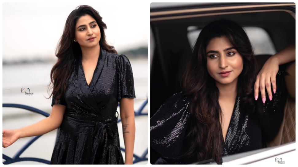 Anchor Varshini Looks Sizzling Hot In Black Outfit sn |Anchor Varshini ...