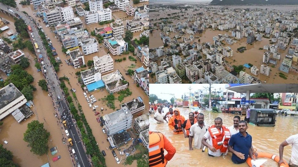 Heavy Rains Vijayawada Over Flooded All Areas Drowned Here Shocking ...